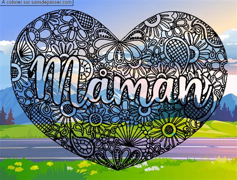 Coloriage Mandala Coeur Maman Sans Dépasser