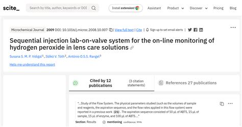sequential injection lab on valve system for the on line monitoring of hydrogen peroxide in lens