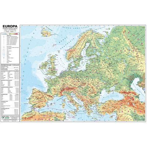 MAPA ŚCIENNA EUROPY FIZYCZNA POLITYCZNA