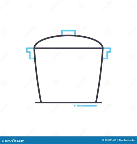 Pot Line Icon Outline Symbol Vector Illustration Concept Sign Stock