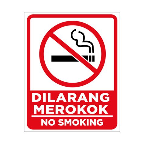 Jual STIKER DILARANG MEROKOK NO SMOKING Uk 20 X 25 CM SIGN RAMBU K3