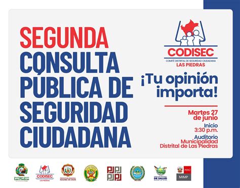 Segunda Consulta P Blica De Seguridad Ciudadana Tu Opinion Importa
