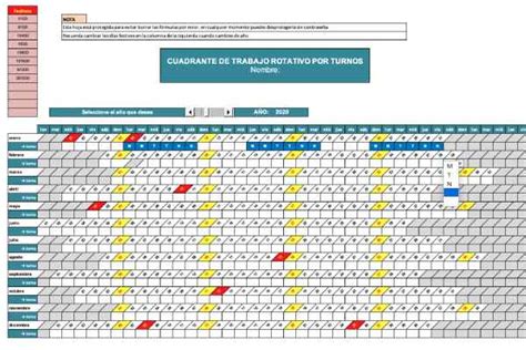 Excel Turnos Rotativos De Trabajo Plantillas Excel Plantiexcel