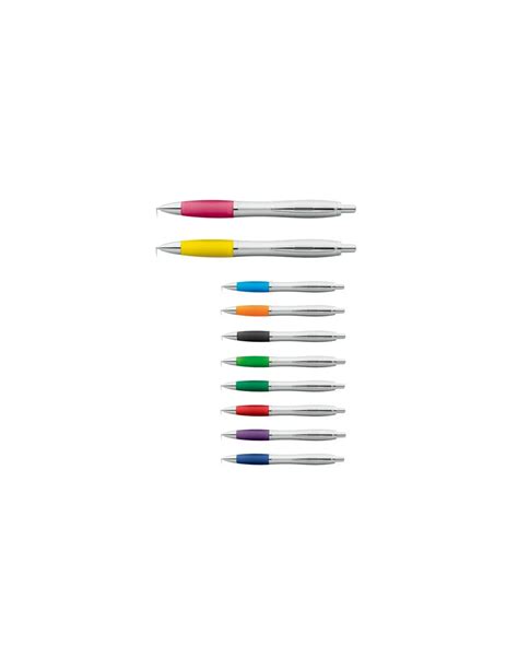 Stylo bille personnalisé Grip coloré Corps métallisé Swing