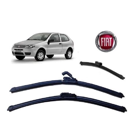 Kit 3 Palhetas Limpador De Parabrisa Dianteiro Traseiro Palio G3 ANO