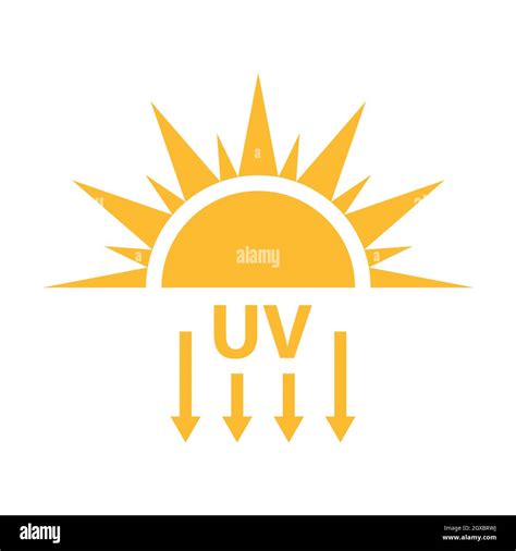UV Radiation Icon Vector Solar Ultraviolet Light Symbol For Graphic