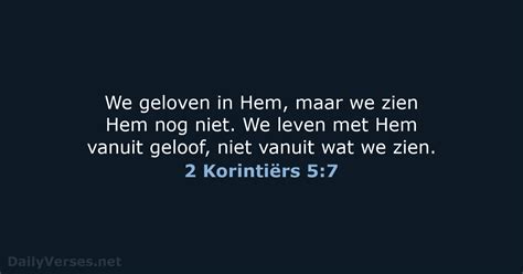 10 januari 2022 Bijbeltekst van de dag BB 2 Korintiërs 5 7
