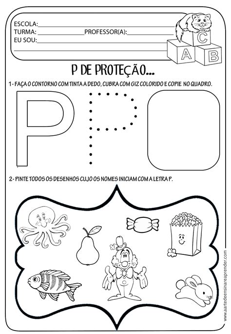 Atividade pronta Letra P raides Atividades vogais educação
