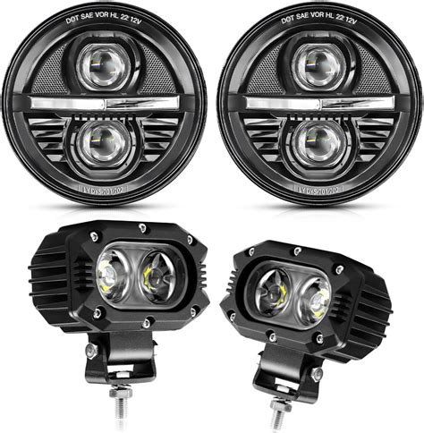 Amazon Uni Shine Pcs Inch Led Headlights Round Projector Z