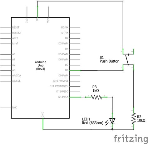 push button switch interfacing arduino circuit diagram maxphi