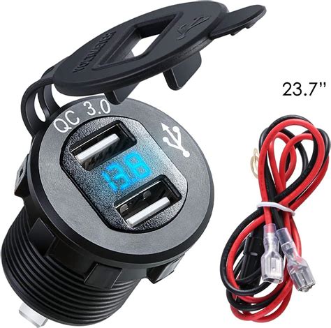 Voltmeter Dual USB Car Charger Voltmeter 12 Volt To 5V Adapter 2 Port