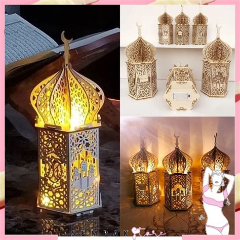 Jual SS Lampu Lentera LED Bentuk Masjid Dekorasi Hiasan Ramadhan Lamp