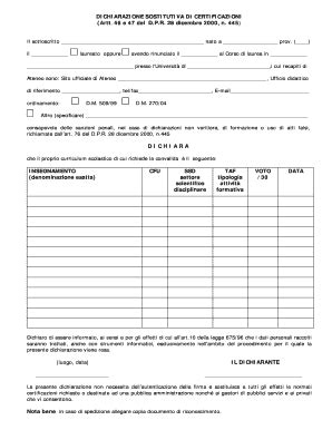 Compilabile Online Med Univpm DICHIARAZIONE SOSTITUTIVA DI CERTIFIC PER