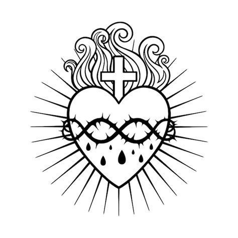 O Sagrado Cora O Do Senhor Jesus Vector A Ilustra O Vetor Premium