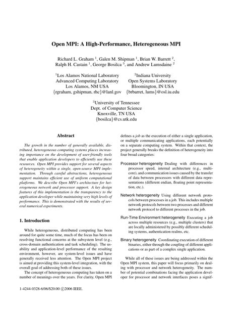 pdf open mpi a high performance heterogeneous mpi