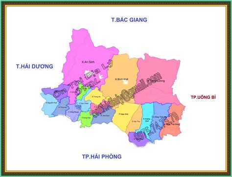Bản đồ bản đồ thị xã đông triều quảng ninh đầy đủ chi tiết địa danh