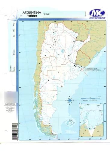 Mapa Escolar N3 X40 Unid Argentina Político 24x19cm
