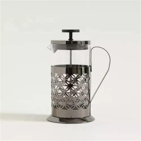 Cafetera Prensa Francesa Con Embolo Acero Y Vidrio Ml Color Negro