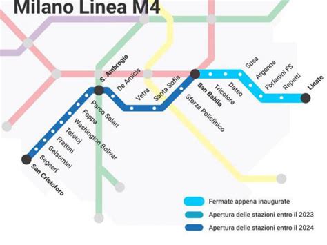 Le fermate della M4 di Milano già in funzione e quelle che apriranno