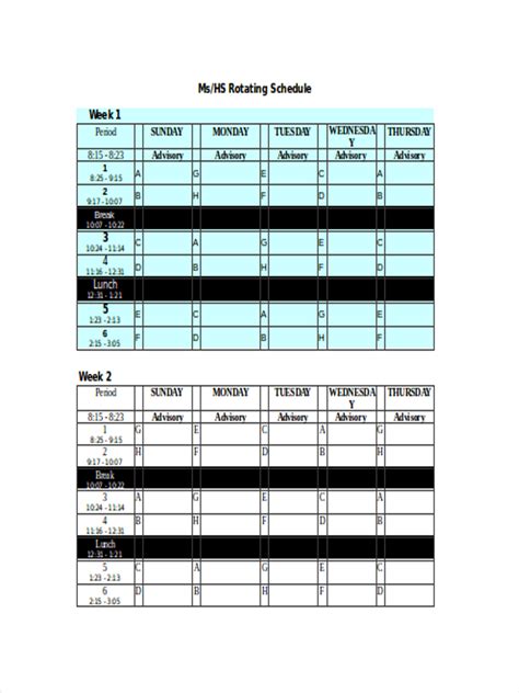 Shift Schedule Examples Google Docs Google Sheets Excel Word
