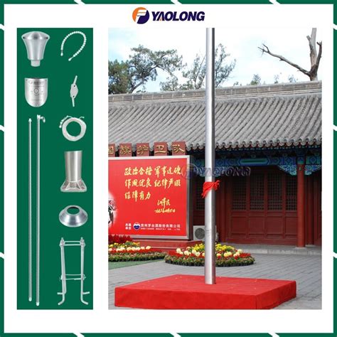 10m Manual Drive Stainless Steel Flag Pole With External Halyard
