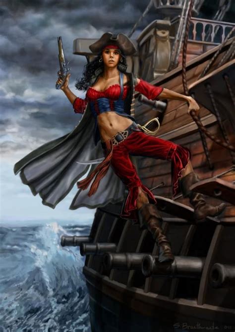 Digital Art By Shane Braithwaite Art And Design Pirate Woman