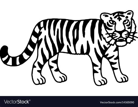 Cute Tiger Cartoon Roaring Royalty Free Vector Image
