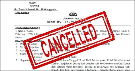 Contoh Surat Permohonan Pencabutan Laporan Kepolisian Doc Surat
