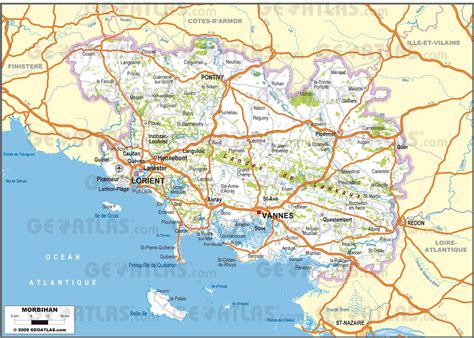 Carte Du Morbihan D Taill E Vacances Arts Guides Voyages