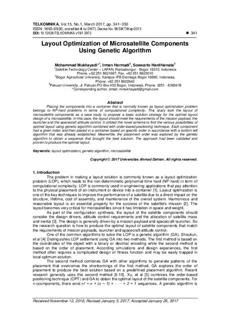 pdf layout optimization of microsatellite components using genetic algorithm irman hermadi