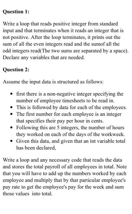solved question 1 write a loop that reads positive integer