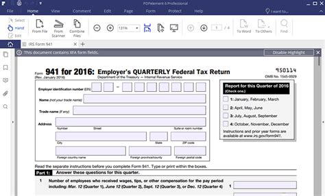 IRS Form 941 Printable