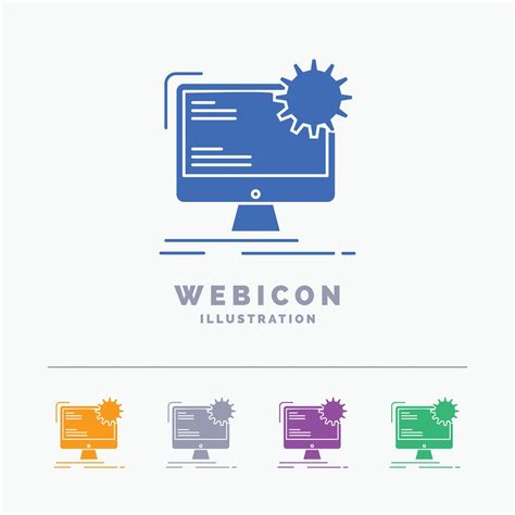 internet layout page site static 5 color glyph web icon template isolated on white vector
