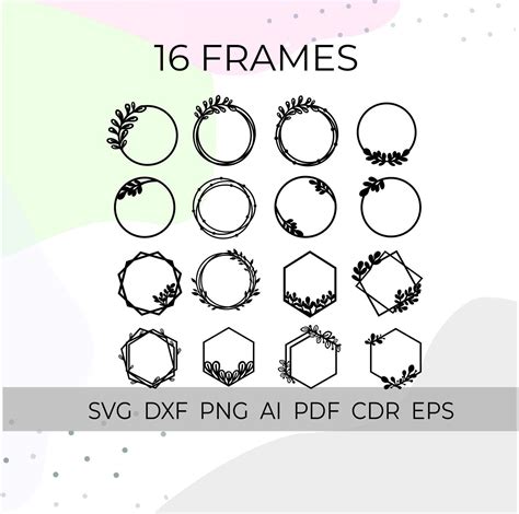 Circle Frame Svg Cake Topper Svg Files For Cricut Wedding Frame Svg