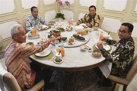 Jokowi Ungkap Bahasan Dengan Anies Ganjar Dan Prabowo Saat Makan