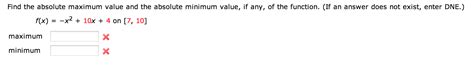 solved find the absolute maximum value and the absolute