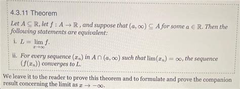 solved 6 prove theorem 4 3 11 4 3 11 theorem let a⊆r let