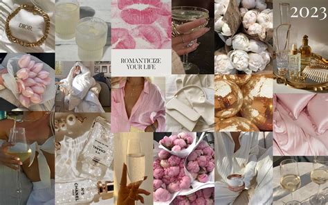 Light Pink Pastel Pink Soft Pink Champagne Gold 2023 Visionboard