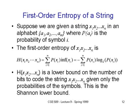 first order entropy of a string