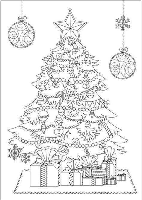 Tranh tô màu Cây thông Noel vẽ tranh với nhiều cách tô màu đẹp