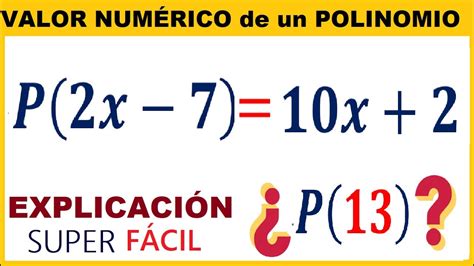 VALOR NUMÉRICO de un POLINOMIO Ejercicios RESUELTOS 2 SOLUCIONES