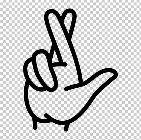 Crossed Fingers Symbol PNG Clipart Area Black Black And White Clip