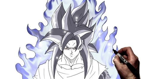 How To Draw Goku SSJ4 MUI Step By Step Dragon Ball YouTube