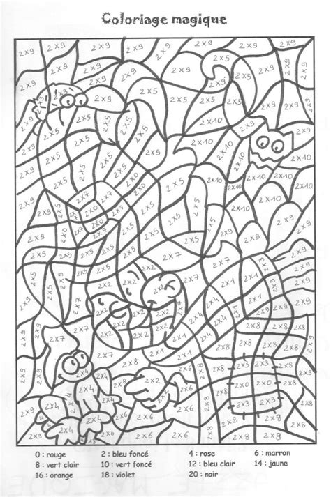 Coloriage Magique Multiplication Ce Table De Dessins Source