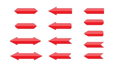 Conjunto De Flechas Rojas De Diferentes Formas Y Configuraciones Para