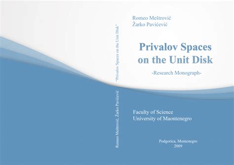 pdf privalov spaces on the unit disk research monograph faculty of science university of
