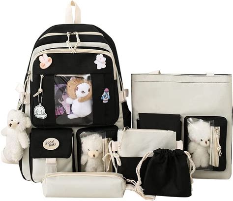Kawaii Backpack With Kawaii Pendants And Pins Accessories Pcs Set Cute