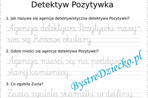 Lektury Szkolne Test Detektyw Pozytywka Grzegorz Kasdepke Karty