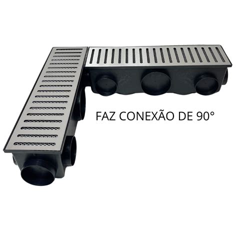 Ralo Linear Inox 304 15x50 Cocho Multi Saídas e Tela MadeiraMadeira