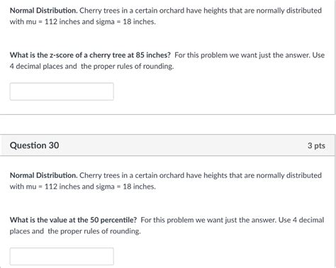 Solved Normal Distribution Cherry Trees In A Certain Chegg
